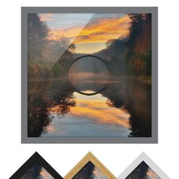 Bilderwelten Bild mit Rahmen - Quadrat M&auml;rchenbr&uuml;cke
