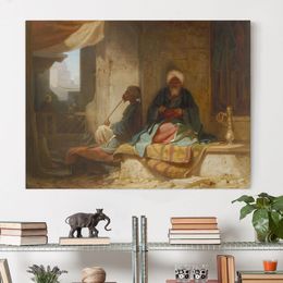 Bilderwelten Leinwandbild - Querformat Carl Spitzweg - Zwei T&uuml;rken im Kaffeehaus