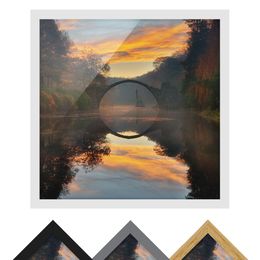 Bilderwelten Bild mit Rahmen - Quadrat M&auml;rchenbr&uuml;cke