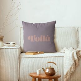 Bilderwelten Dekokissen Kissenbezug violett Spr&uuml;che Vintage - Simple Mauve Voil&agrave; - Retro Sofakissen Bezug & F&uuml;llung in 40x40 50x50 60x60