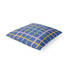 Bilderwelten Dekokissen blau Landhaus - Sommerurlaub Buntes Karo auf Blau - Retro Sofakissen Bezug & F&uuml;llung in 40x40 50x50 60x60