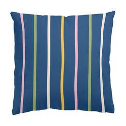Bilderwelten Dekokissen Kissenbezug blau Strand maritim - Sommerurlaub Streifen auf Blau - Streifen Sofakissen Bezug & F&uuml;llung in 40x40 50x50 60x60