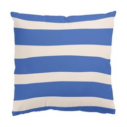 Bilderwelten Dekokissen Kissenbezug blau Strand maritim - Sommerurlaub Blaue Streifen - Streifen Sofakissen Bezug & F&uuml;llung in 40x40 50x50 60x60