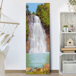 Bilderwelten Leinwandbild - Hochformat Wasserfall Romantik
