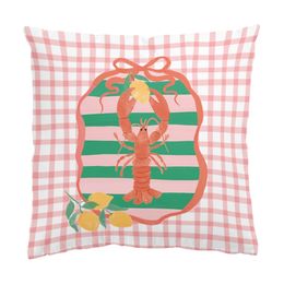 Bilderwelten Dekokissen rosa Kulinarisch Vintage - Vintage Italien Hummer und Zitrone - Getr&auml;nke Sofakissen Bezug & F&uuml;llung in 40x40 50x50 60x60