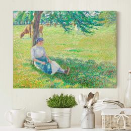 Bilderwelten Leinwandbild - Querformat Camille Pissarro - Kuhhirtin