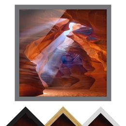 Bilderwelten Bild mit Rahmen - Quadrat Lichtspiel im Antelope Canyon