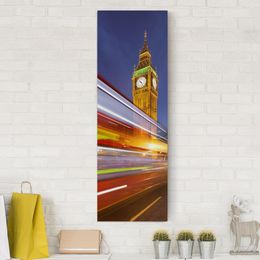 Bilderwelten Leinwandbild - Hochformat Verkehr In London am Big Ben bei Nacht