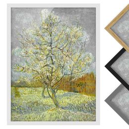 Bilderwelten Bild mit Rahmen - Hochformat Vincent van Gogh - Pfirsichbaum rosa