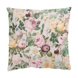 Bilderwelten Dekokissen Kissenbezug rosa Blumen Vintage - Vintage Blumen Illustration XXL - Rose Sofakissen Bezug & F&uuml;llung in 40x40 50x50 60x60