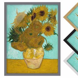 Bilderwelten Bild mit Rahmen - Hochformat Vincent van Gogh - Vase mit Sonnenblumen