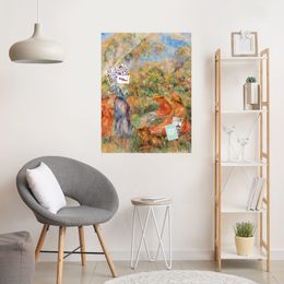 Bilderwelten Glasbild - Hochformat Auguste Renoir - Landschaft mit Frauen und Kind