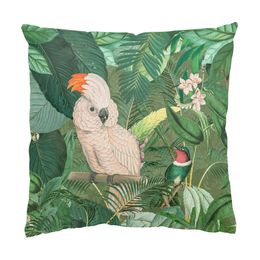 Bilderwelten Dekokissen Vintage Collage - Kakadu und Kolibri