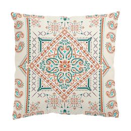 Bilderwelten Dekokissen beige Vintage - Teppich mit Bandana Muster - Retro Sofakissen Bezug & F&uuml;llung in 40x40 50x50 60x60
