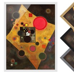 Bilderwelten Bild mit Rahmen Tiere einzigartig Abstrakt inkl. Rahmung - Wassily Kandinsky - Akzent in rosa - Deko Wohnzimmer Schlafzimmer