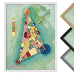 Bilderwelten Bild mit Rahmen originell einzigartig Abstrakt inkl. Rahmung - Wassily Kandinsky - Dreieck - Deko Wohnzimmer Schlafzimmer
