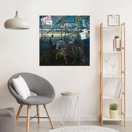 Bilderwelten Glasbild originell Abstrakt einzigartig Glas Wandbild - Wassily Kandinsky - Reitendes Paar - Deko Wohnzimmer Schlafzimmer