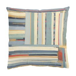 Bilderwelten Dekokissen blau Abstrakt - Streifen Muster I - Beige Blau - Streifen Sofakissen Bezug & F&uuml;llung in 40x40 50x50 60x60