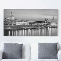 Bilderwelten Leinwandbild - Querformat Canaletto-Blick bei Nacht II
