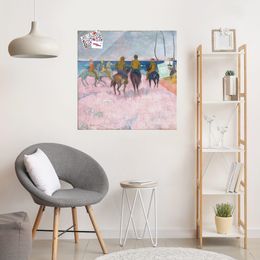 Bilderwelten Glasbild originell modern einzigartig Glas Wandbild - Paul Gauguin - Reiter am Strand - Deko Wohnzimmer Schlafzimmer