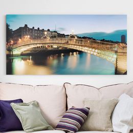 Bilderwelten Leinwandbild - Querformat Ha'penny Bridge