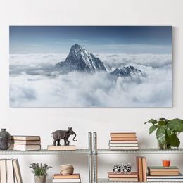 Bilderwelten Leinwandbild - Querformat Die Alpen &uuml;ber den Wolken