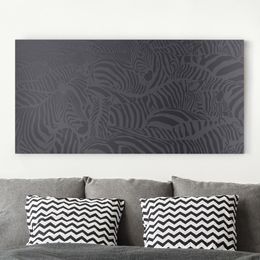 Bilderwelten Leinwandbild - Querformat Zebrastreifen Schwarz