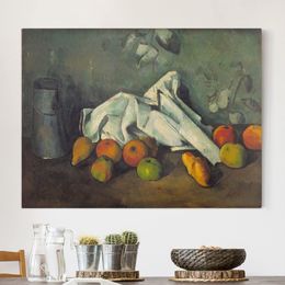 Bilderwelten Leinwandbild - Querformat Paul C&eacute;zanne - Milchkanne und &Auml;pfel