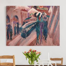 Bilderwelten Leinwandbild - Querformat Ernst Ludwig Kirchner - Leipziger Stra&szlig;e mit Bahn