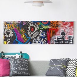 Bilderwelten Leinwandbild - Panorama Urban Graffiti