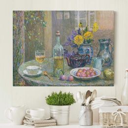 Bilderwelten Leinwandbild - Querformat Henri Le Sidaner - Gelbe Dahlien