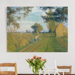 Bilderwelten Leinwandbild - Querformat Otto Modersohn - Weg in der Abendsonne