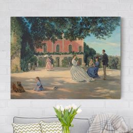 Bilderwelten Leinwandbild - Querformat Fr&eacute;d&eacute;ric Bazille - Familientreffen auf der Terrasse