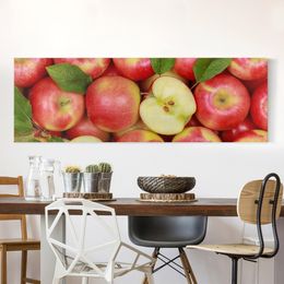 Bilderwelten Leinwandbild - Panorama Saftige &Auml;pfel
