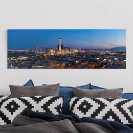 Bilderwelten Leinwandbild - Panorama Viva Las Vegas