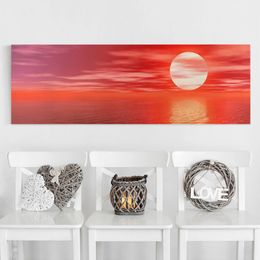 Bilderwelten Leinwandbild - Panorama Red Sunset