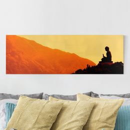 Bilderwelten Leinwandbild - Panorama Resting Buddha
