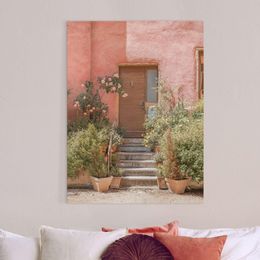 Bilderwelten Leinwandbild T&uuml;r mit Rosen