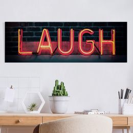 Bilderwelten Leinwandbild Laugh - Neonsign