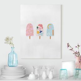 Bilderwelten Leinwandbild Illustration Eis am Stiel