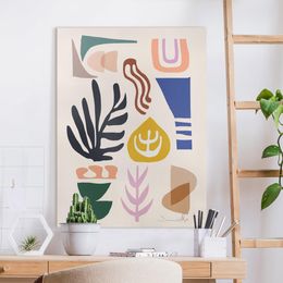 Bilderwelten Leinwandbild Bunte Scherenschnittformen