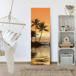 Bilderwelten Leinwandbild - Hochformat Caribbean Sunset I