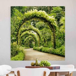 Bilderwelten Leinwandbild Weg durch den botanischen Garten von Singapur