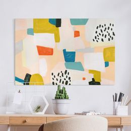 Bilderwelten Leinwandbild originell Abstrakt Kunstdruck bunt - Wildes Farben Muster - Wandbild XXL Wohnzimmer Schlafzimmer