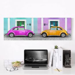 Bilderwelten Leinwandbild - Panorama Kolorierte Beetles