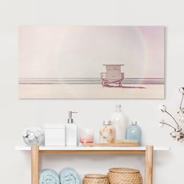 Bilderwelten Leinwandbild Strand Motiv Kunstdruck pastell - Strandimpressionen in Pastell III - Wandbild XXL Wohnzimmer Schlafzimmer