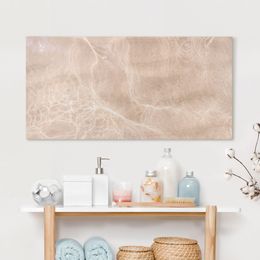 Bilderwelten Leinwandbild Strand Motiv Kunstdruck beige - Glasklares Wasser - Wandbild XXL Wohnzimmer Schlafzimmer
