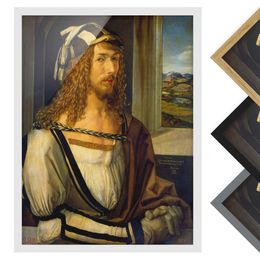 Bilderwelten Bild mit Rahmen - Hochformat Albrecht D&uuml;rer - Selbstbildnis mit Landschaft