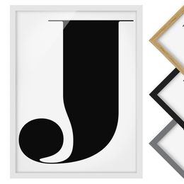 Bilderwelten Bild mit Rahmen Spr&uuml;che einzigartig modern inkl. Rahmung - Antiqua Letter J - Spr&uuml;che Wohnzimmer Schlafzimmer