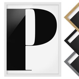 Bilderwelten Bild mit Rahmen Spr&uuml;che einzigartig modern inkl. Rahmung - Antiqua Letter P - Spr&uuml;che Wohnzimmer Schlafzimmer